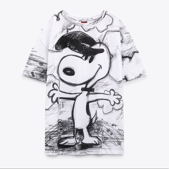 Zara | Tops | Zara Snoopy Peanuts Tshirt | Poshmark